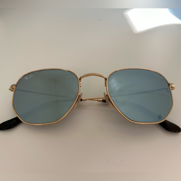 Ray-Ban | Accessories | Rayban Hexagonal Flat Lenses Polished Gold ...